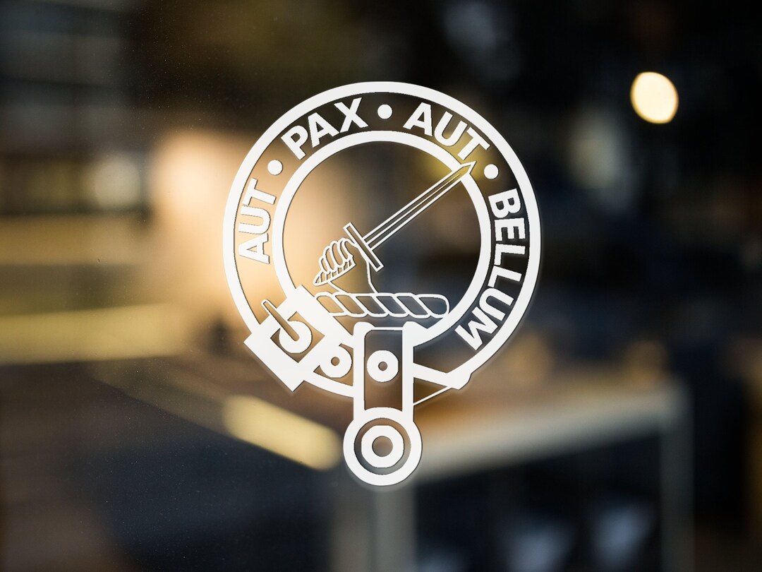 Gunn Clan Crest Sticker Decal, Scottish Gunn Crest Bumper Sticker ...