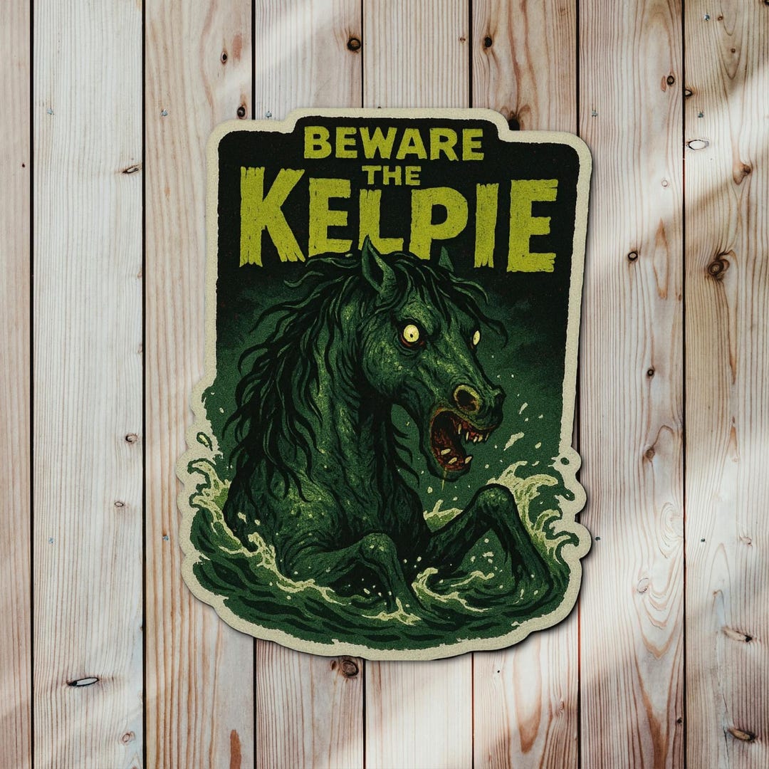 Beware the Kelpie Sticker Vintage Horror, Retro Cryptid Gift, Vintage ...