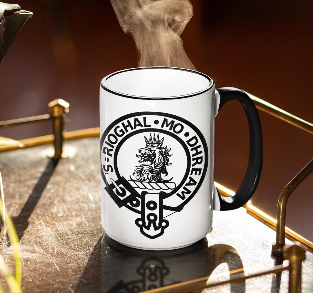 Macgregor Clan Crest Coffee Mug, Scottish Clan Gregor Arms Crest 15oz ...