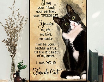 Tuxedo Cat Art | Etsy