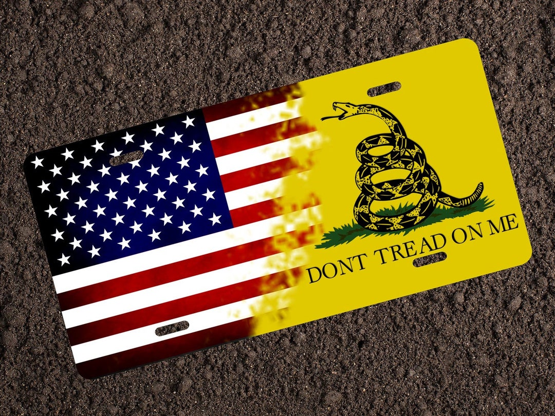 Don't Tread on Me USA Mixup Flag License Plate Custom Car Accessories ...