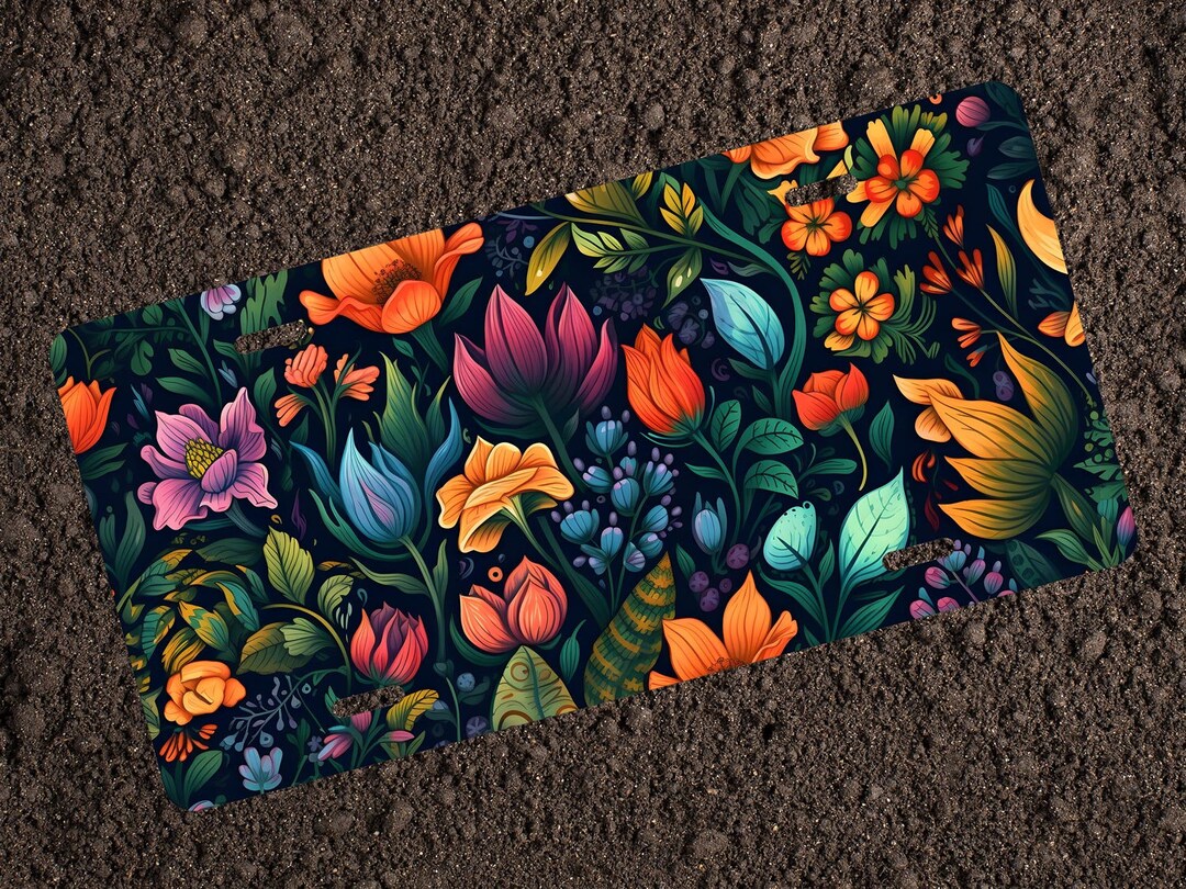License Plate Wildflower Flower Art Perfect Car Accessory and Unique ...