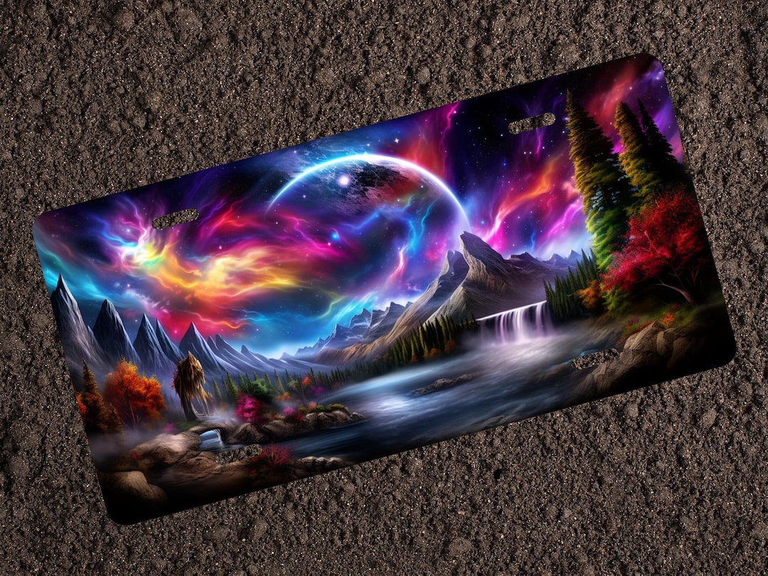 Galaxy Moon and Stars - Cosmic Car Accessory - License Plate Novelty ...