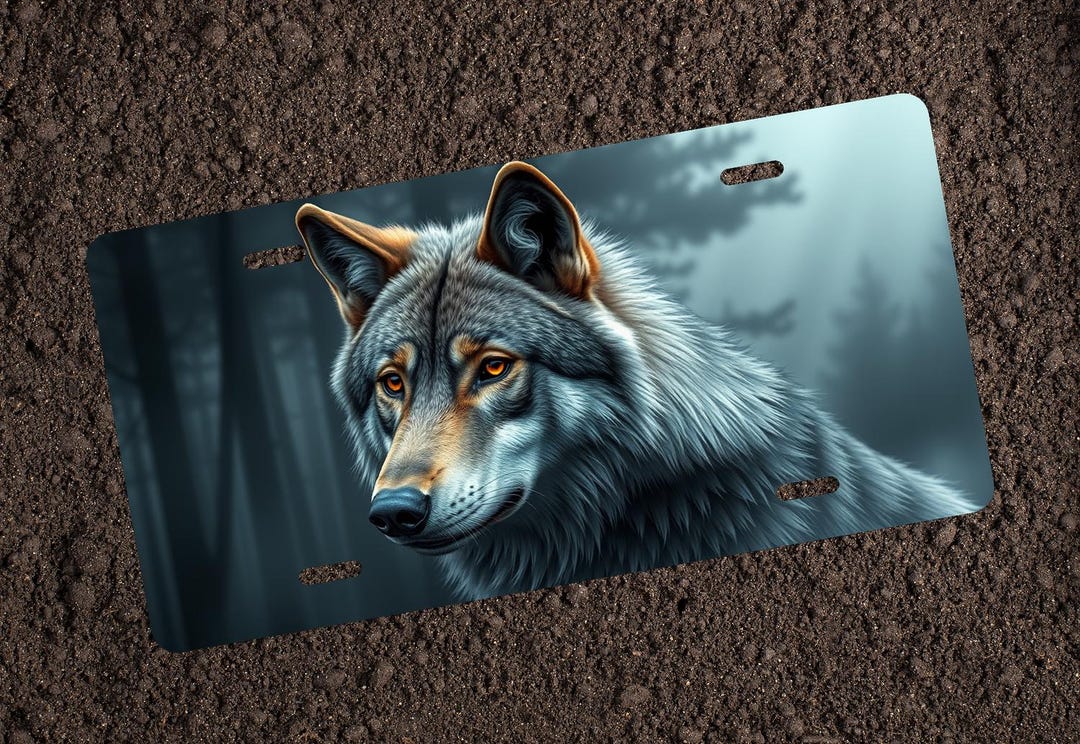 Custom Wolf License Plate - Unique Car Tag for Animal Lovers ...