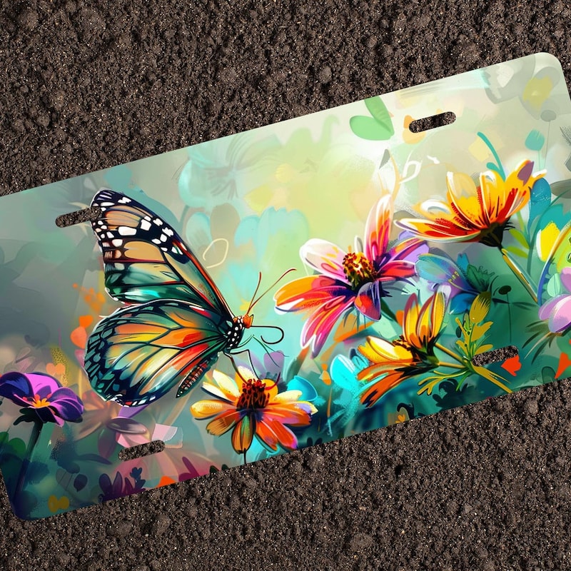 Floral License Plate - Etsy