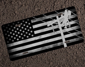 Lineman Custom License Plate Electrician IBEW Pole and - Etsy