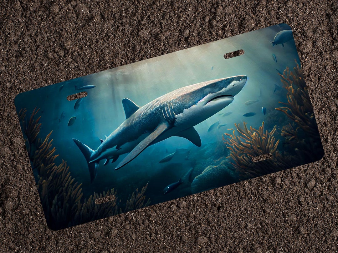 Great White Shark Majestic Intimidating Marine Life License Plate ...