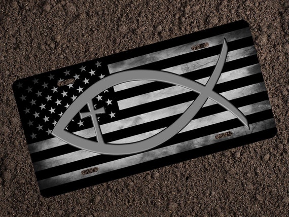 Jesus Fish American Flag License Plate Car Accessories Great | Etsy