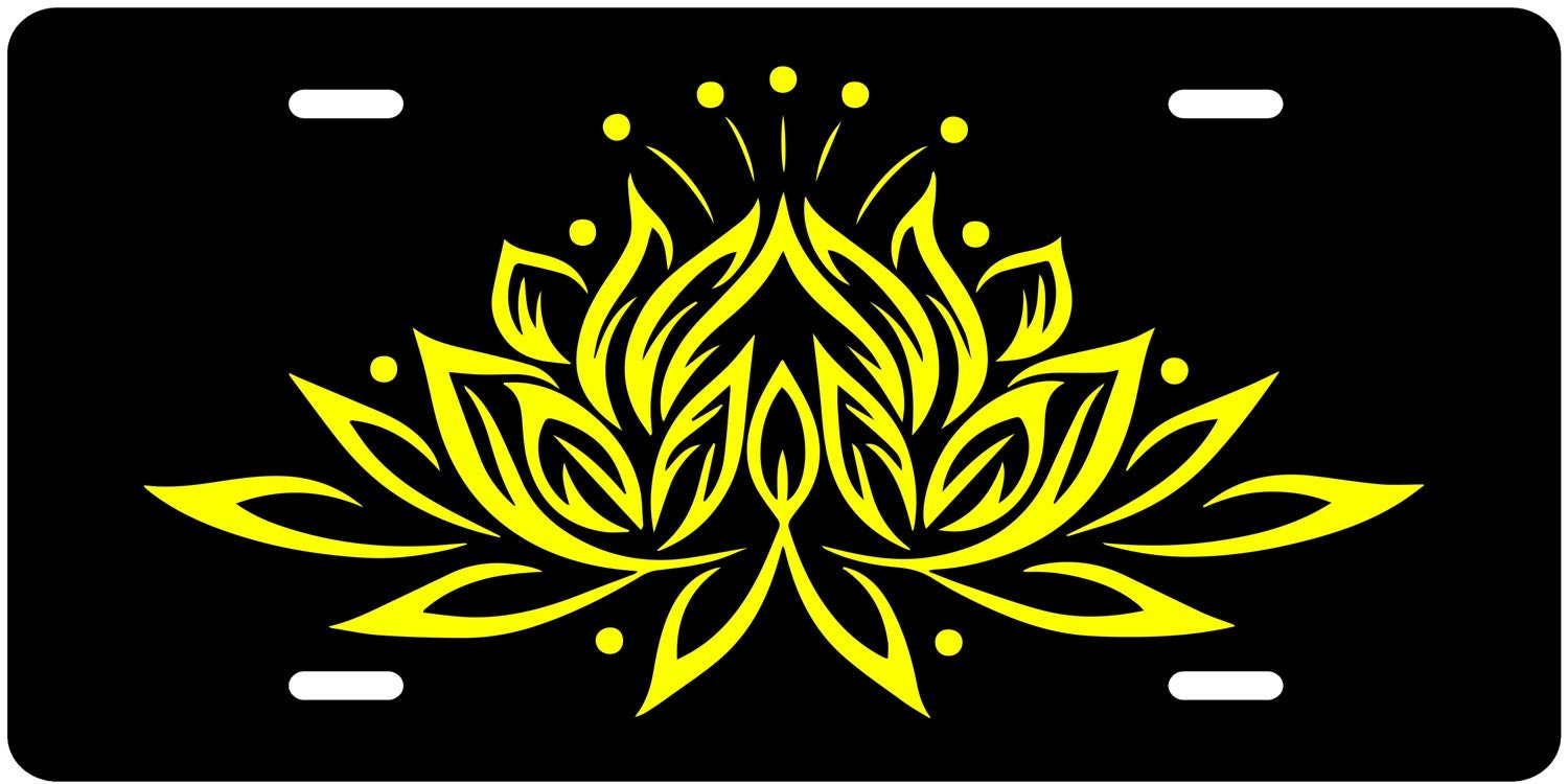 Lotus Flower of Life Tribal License Plate Custom Car - Etsy