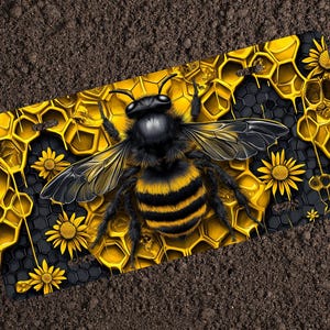 Bumblebee Honey Bee License Plate – Sunflower and Honeycomb Car ...