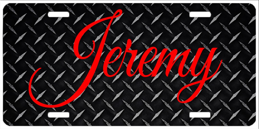 Diamond Plate License Plate Customized With Your Text Custom Car ...