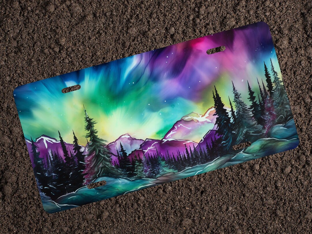 Aurora Borealis License Plate: Mountain View Car Tag - Etsy