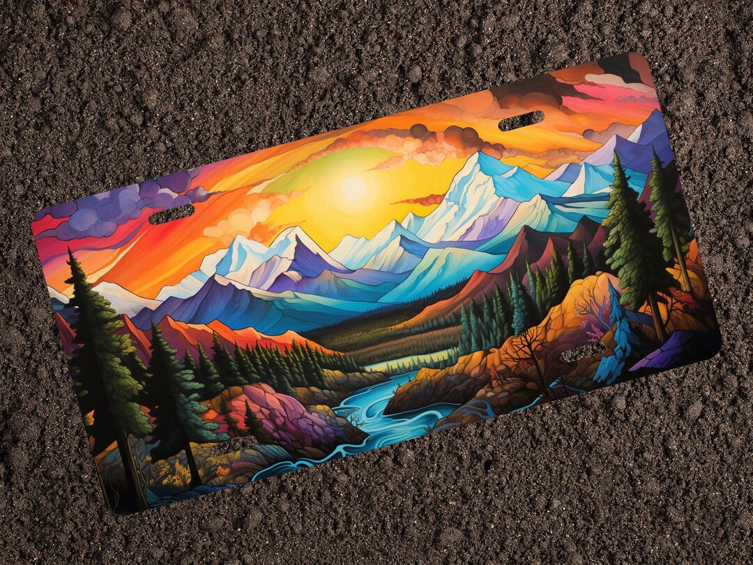 Outdoor Adventure Mountain View License Plate Novelty Tag Custom Car ...