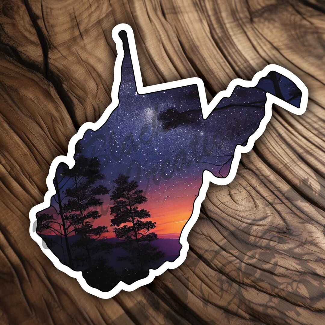 West Virginia Sticker Night Sky Sunset - Etsy