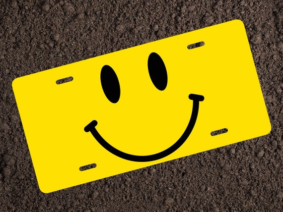 Smiley Face Smile Happy License Plate Available Car Custom | Etsy