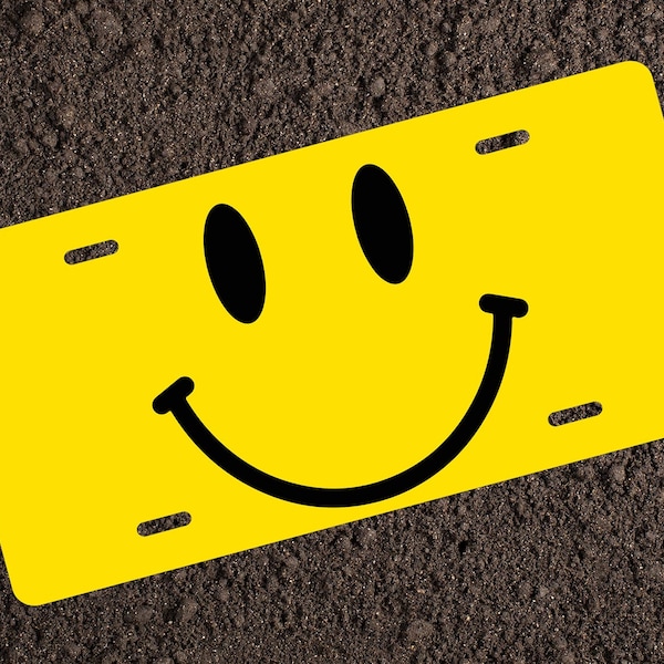 Smiley Face License Plate Svg - Etsy