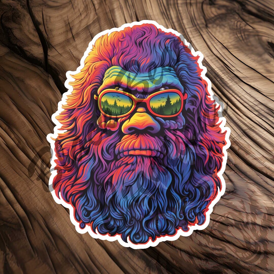 Colorful Trippy Big Foot Sticker Bigfoot - Etsy