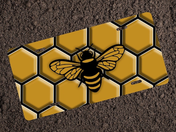 Bee Honeycomb Hive Custom License Plate Car Accessory | Etsy
