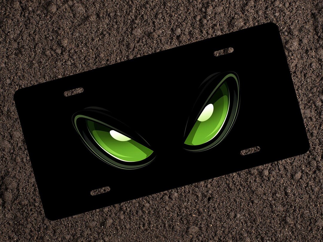 Mysterious Green Eyes License Plate – Extraterrestrial Car Tag - Etsy