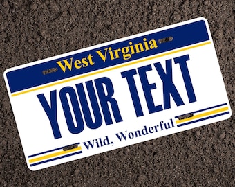 Custom West Virginia License Plate - Etsy