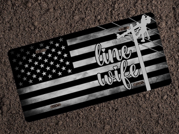 Line Wife Lineman American Flag Electric Power License Plate - Etsy