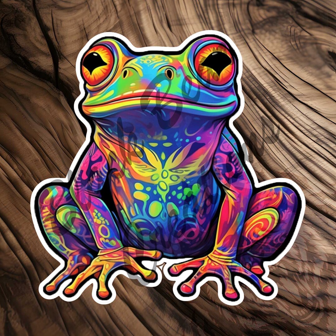 Colorful Frog Sticker - Etsy
