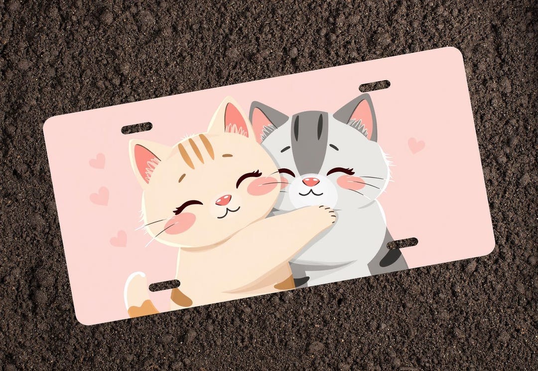 Cute Cat Love Custom License Plate - Adorable Pet Decor for Animal ...
