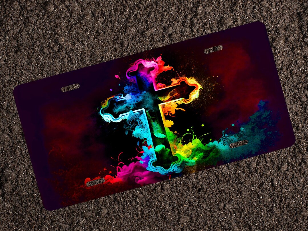 Colorful Cross License Plate Car Accessories Great Gift - Etsy