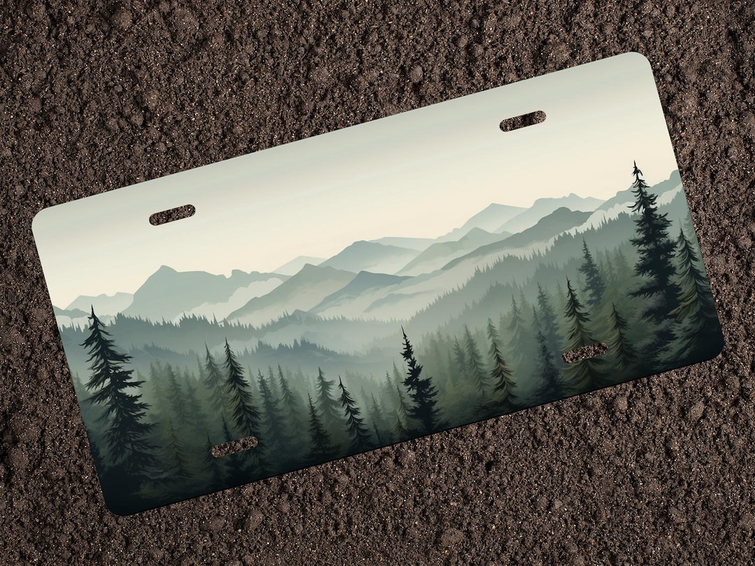 Outdoor Adventure Mountain View License Plate Novelty Tag Custom Car ...