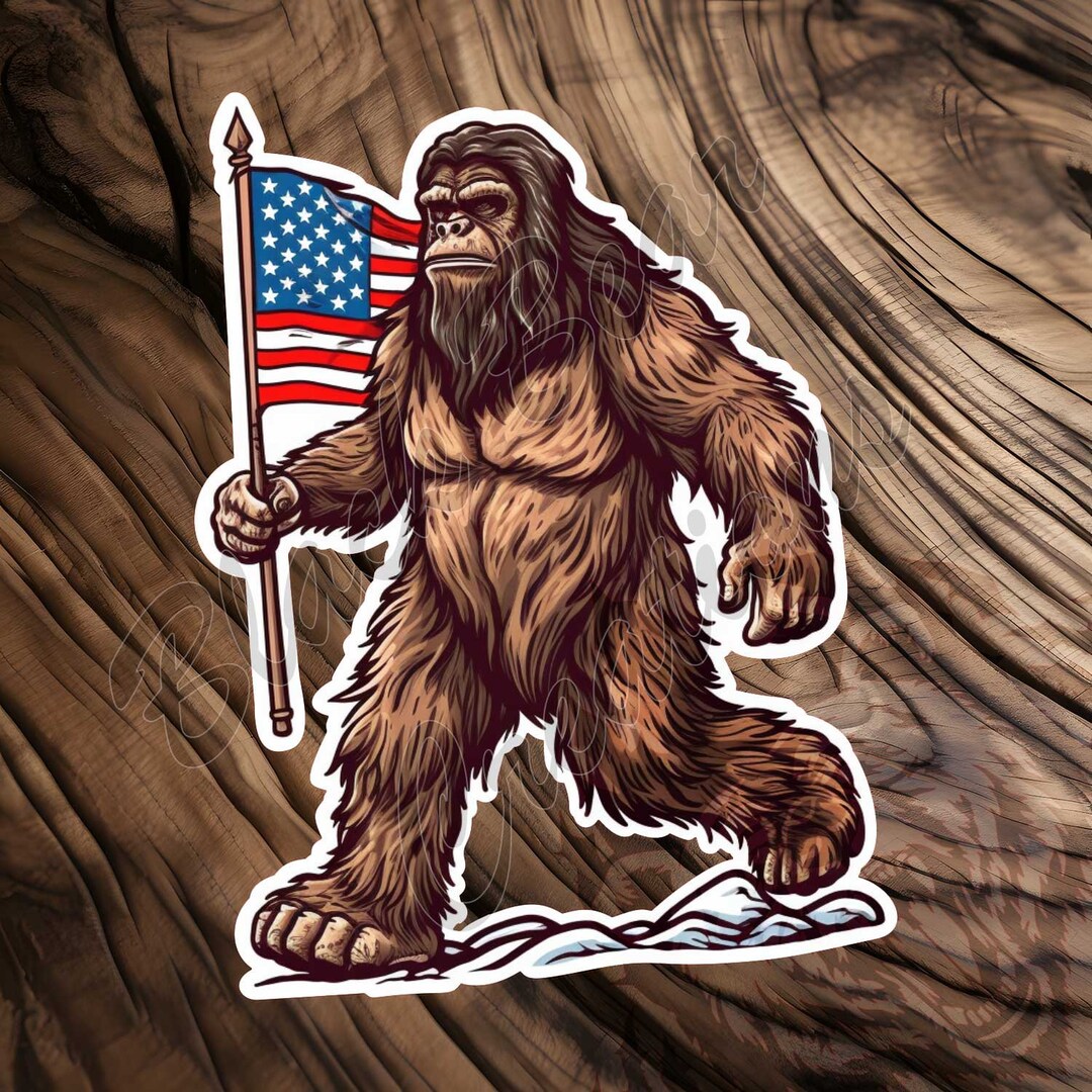 Patriotic Big Foot Sticker USA Flag - Etsy