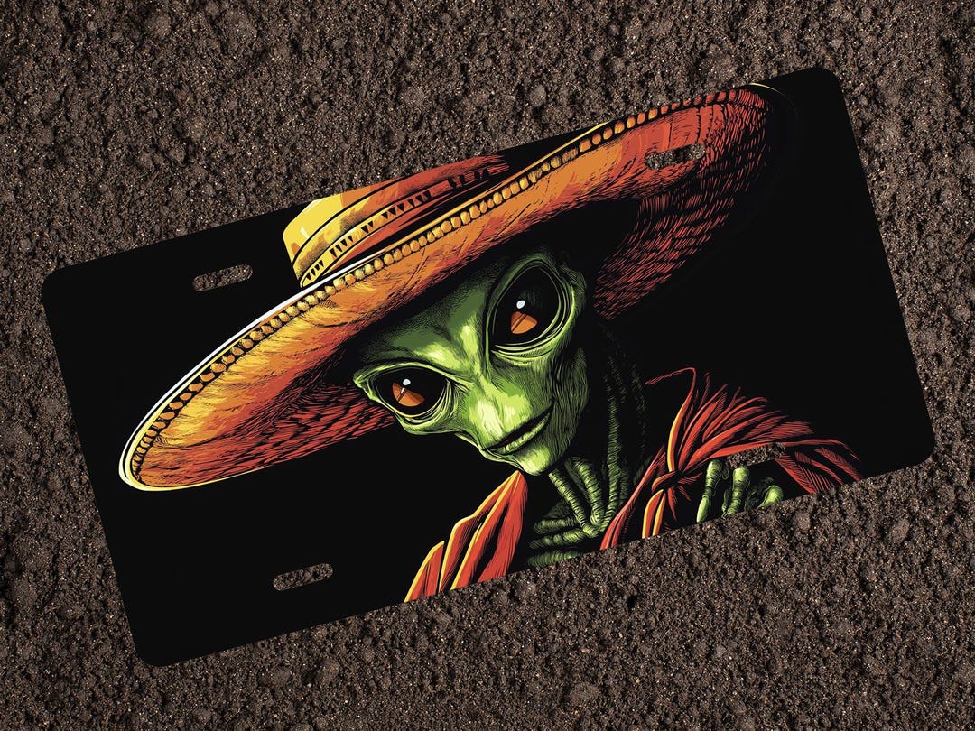 Sombrero Alien License Plate – Unique Space Art Car Decor - Etsy