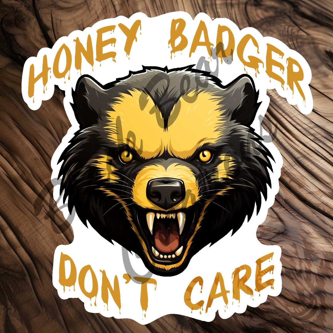 Angry Honey Badger Don't Care Sticker - Etsy