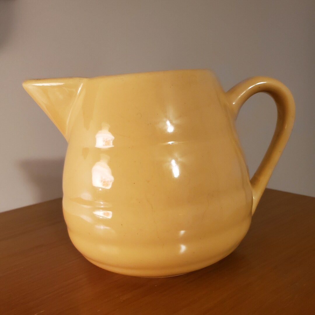 Vintage Yellow Bauer Pitcher - Etsy