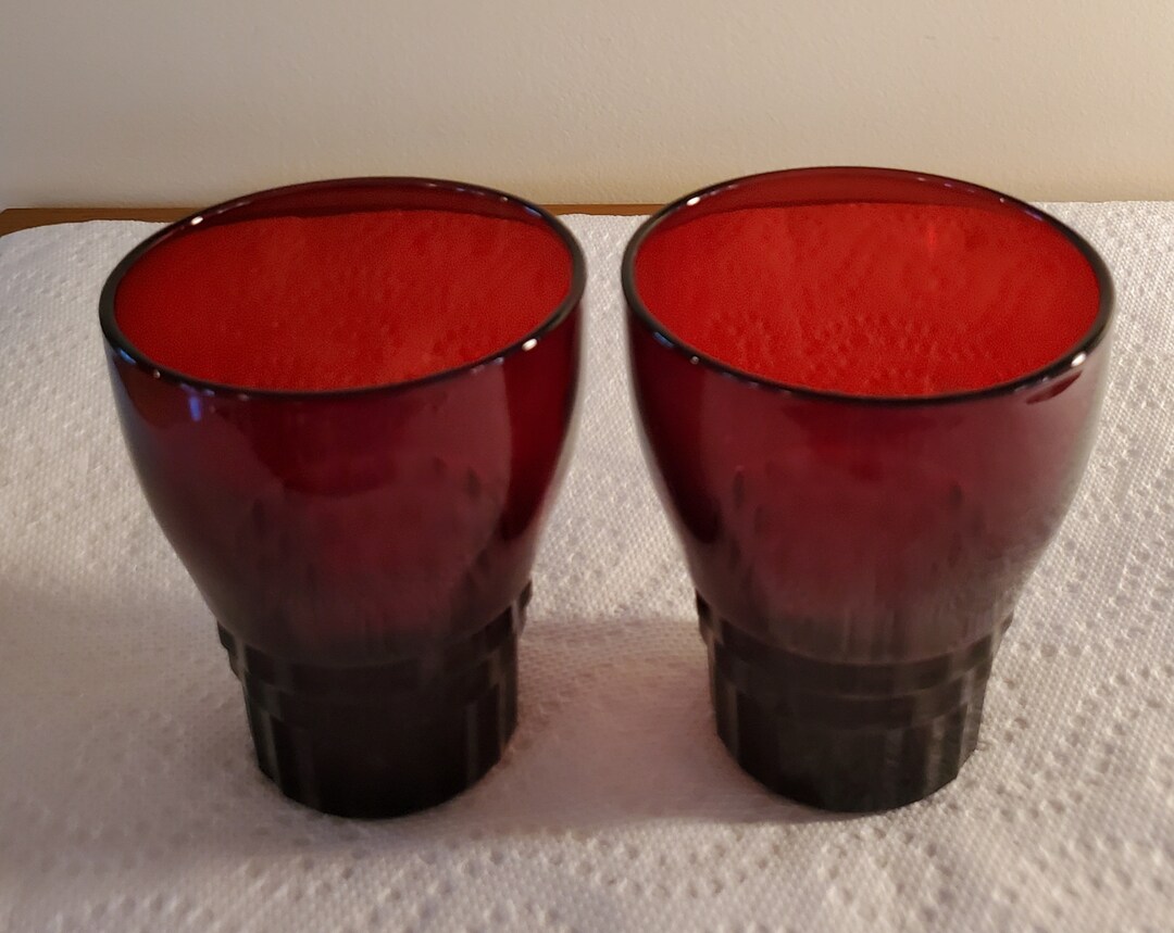 Royal Ruby Glasses Anchor Hocking Windsor Pattern - Etsy