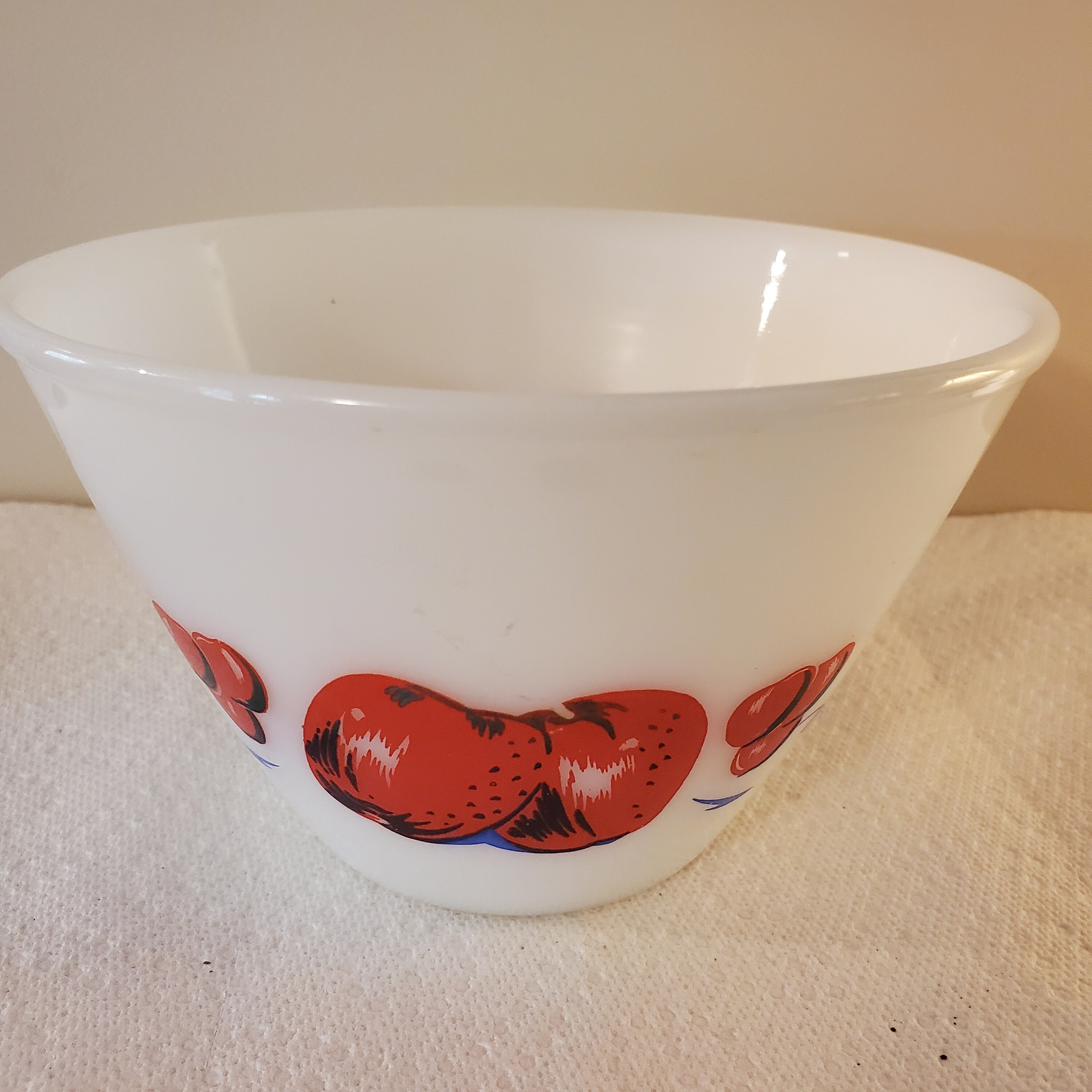 Vintage Apple Bowl Fire King Apples and Cherries Mixing Bowl Fruit Bowl ...