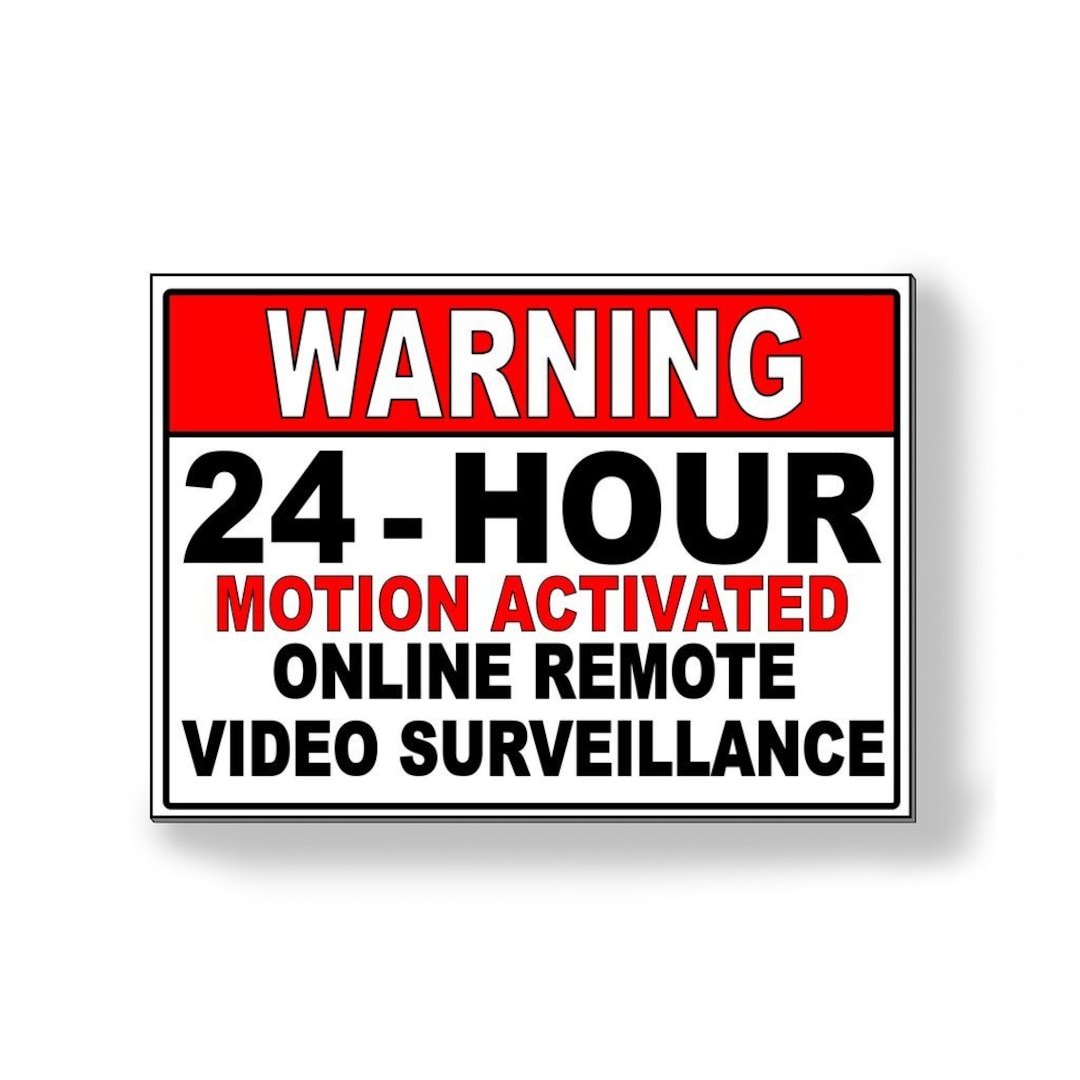 Warning 24 Hour Motion Activated Online Remote Video Surveillance - Etsy