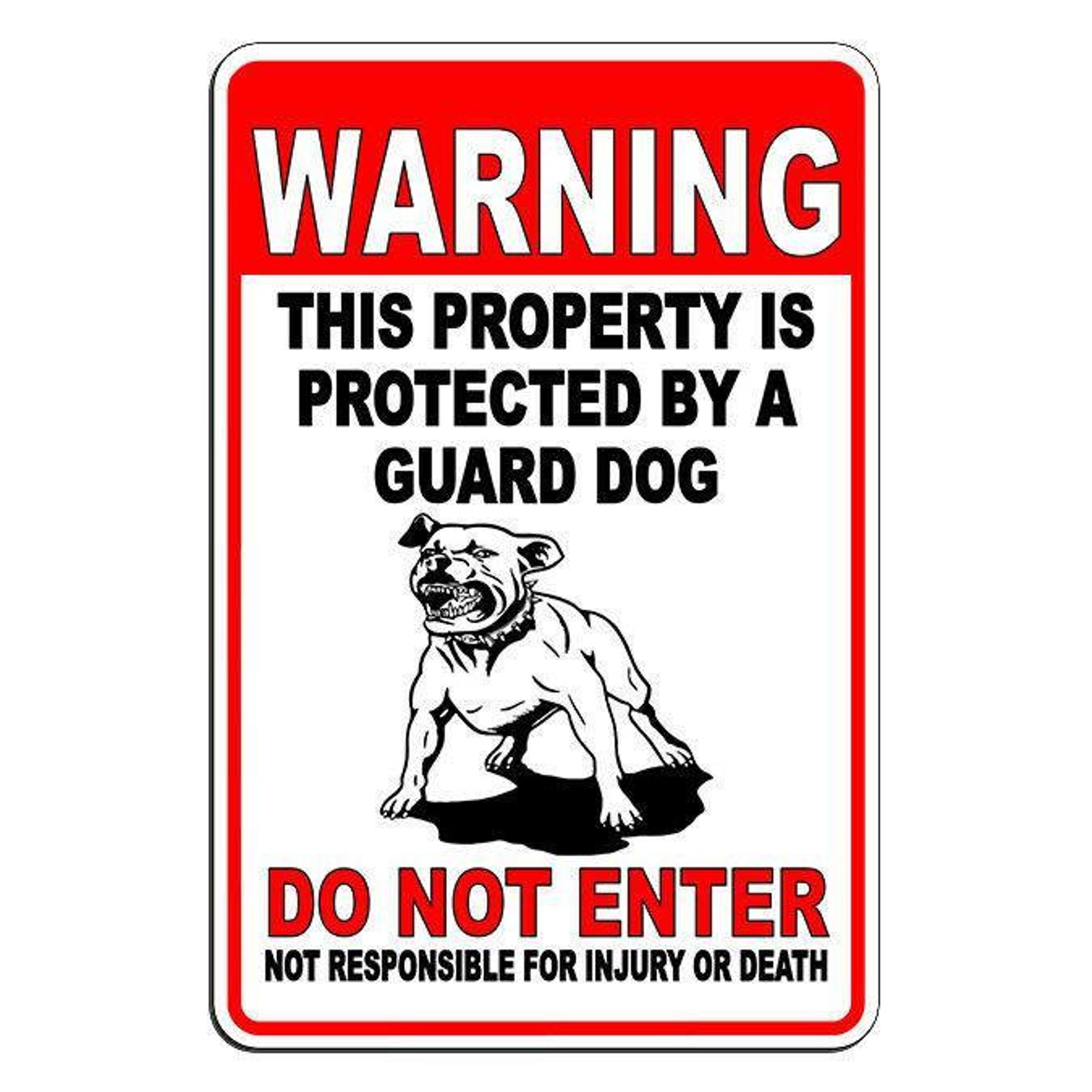 Beware of Dog Property Protected by Guard Dog Do Not Enter - Etsy