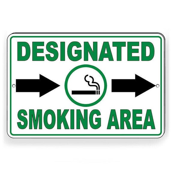 Designated Smoking Area Arrow Right Ssp009 Sign Notice: Designated
