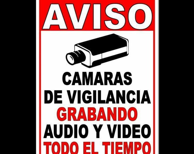 Spanish WARNING Protected by Video Surveillance Sign Security Camera - Etsy