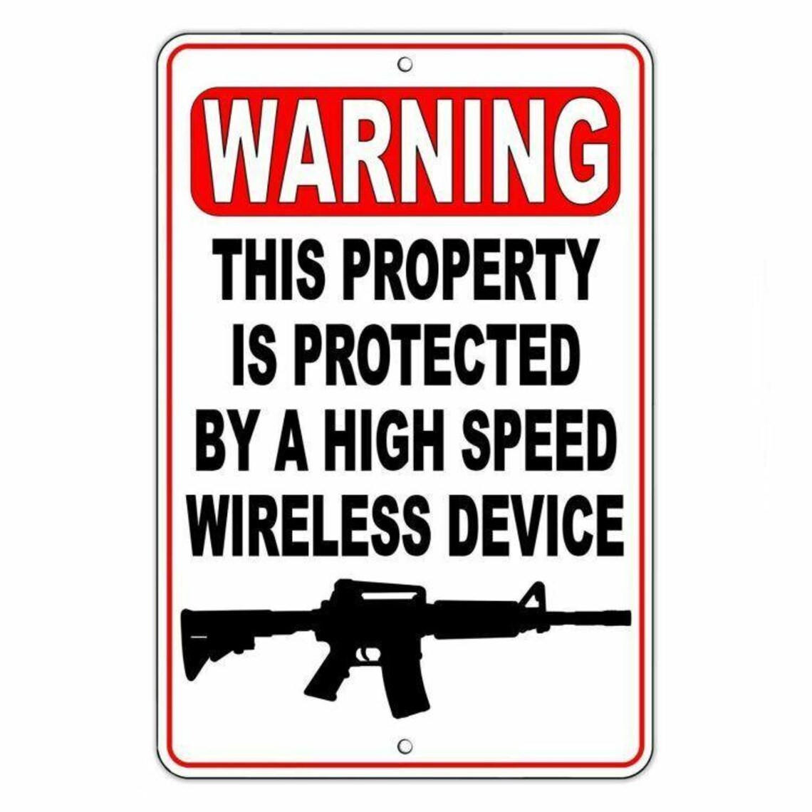 WARNING This Property Protected by A Wireless Device Metal Sign ...