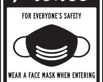 Please Wear A Mask When Entering Aluminium Metal Safety Sign | Etsy