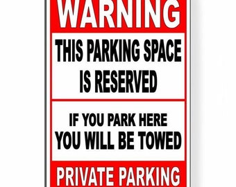 Reserved Space Sign - Etsy