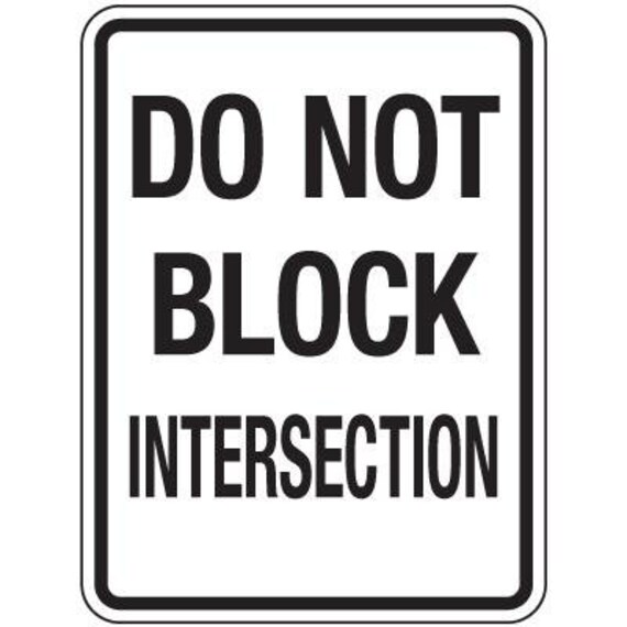 Do Not Block Intersection | Etsy