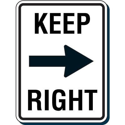 Keep Right Arrow Sign - Etsy