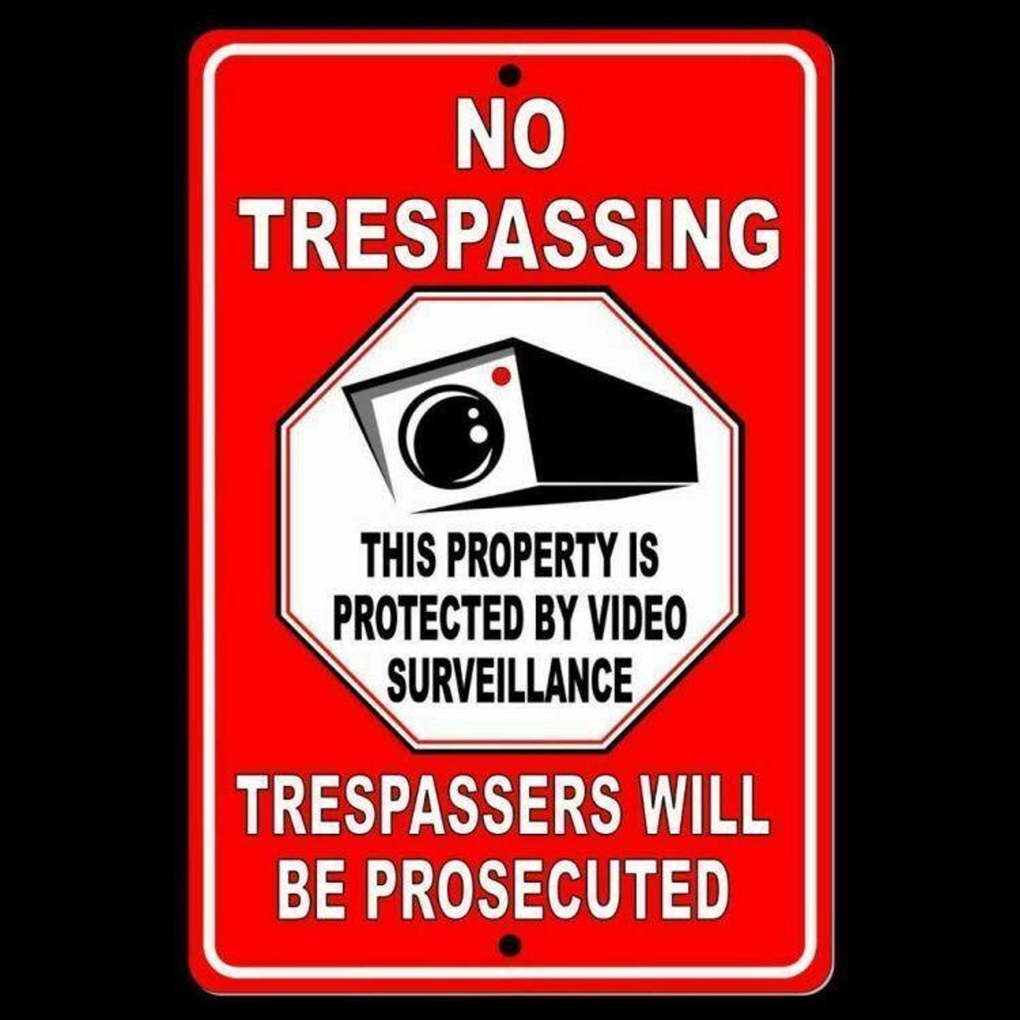 Property Protected by Video Surveillance WARNING Security Camera Sign ...