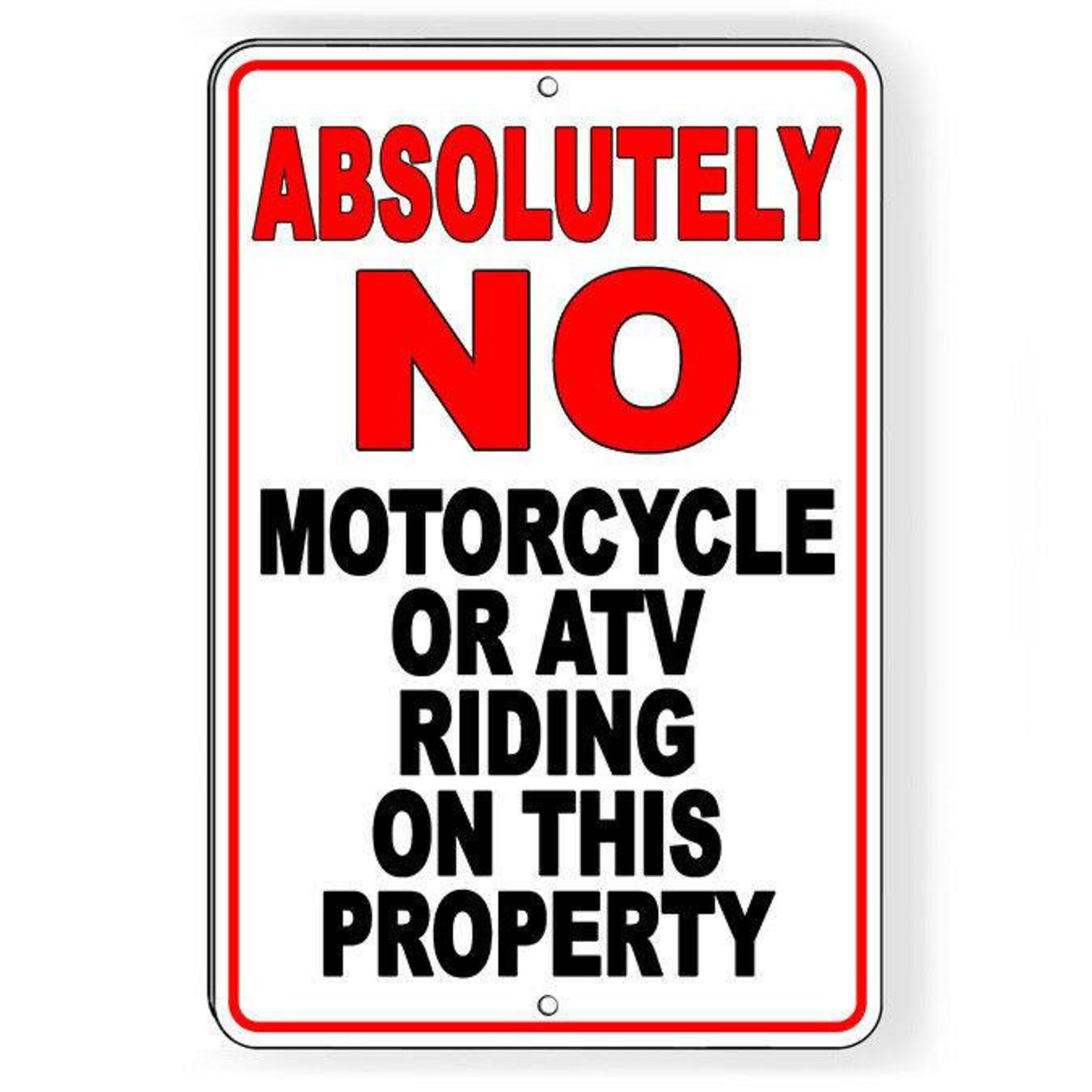 No Motorcycle or ATV Riding on This Property Metal Sign SW072 - Etsy UK