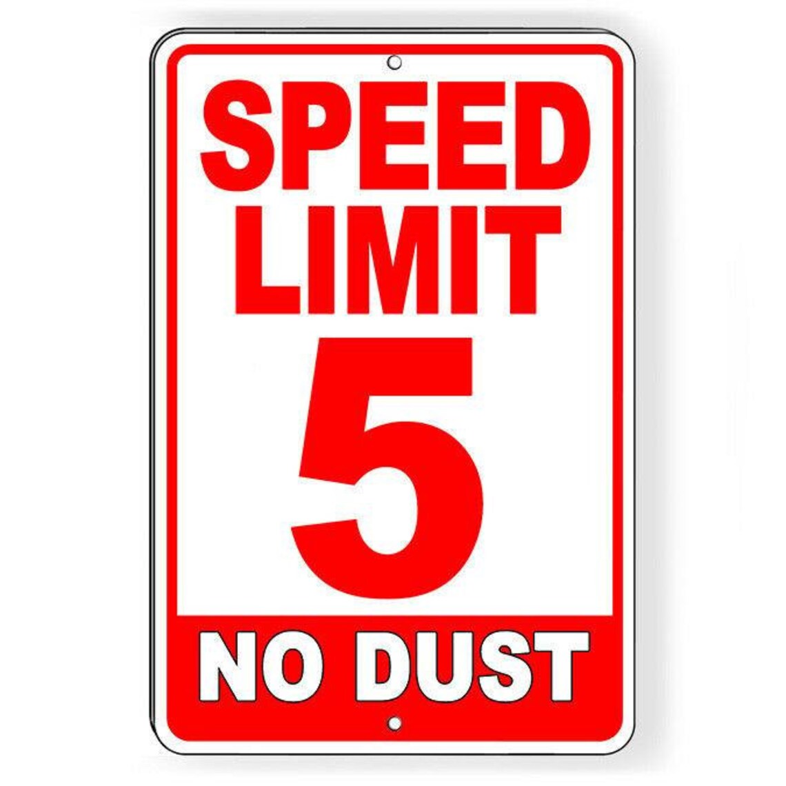 speed-limit-5-mph-no-dust-red-metal-sign-miles-per-hour-etsy