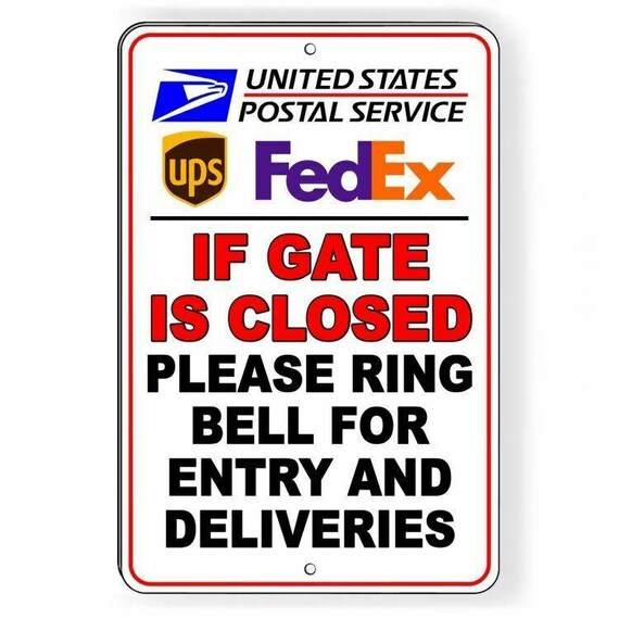 If Gate is Closed Ring Bell for Entry and Deliveries Sign | Etsy