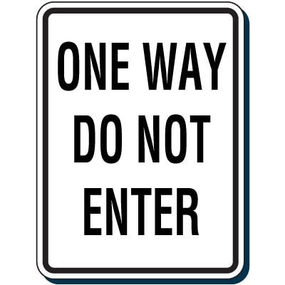 One Way Do Not Enter Sign - Etsy