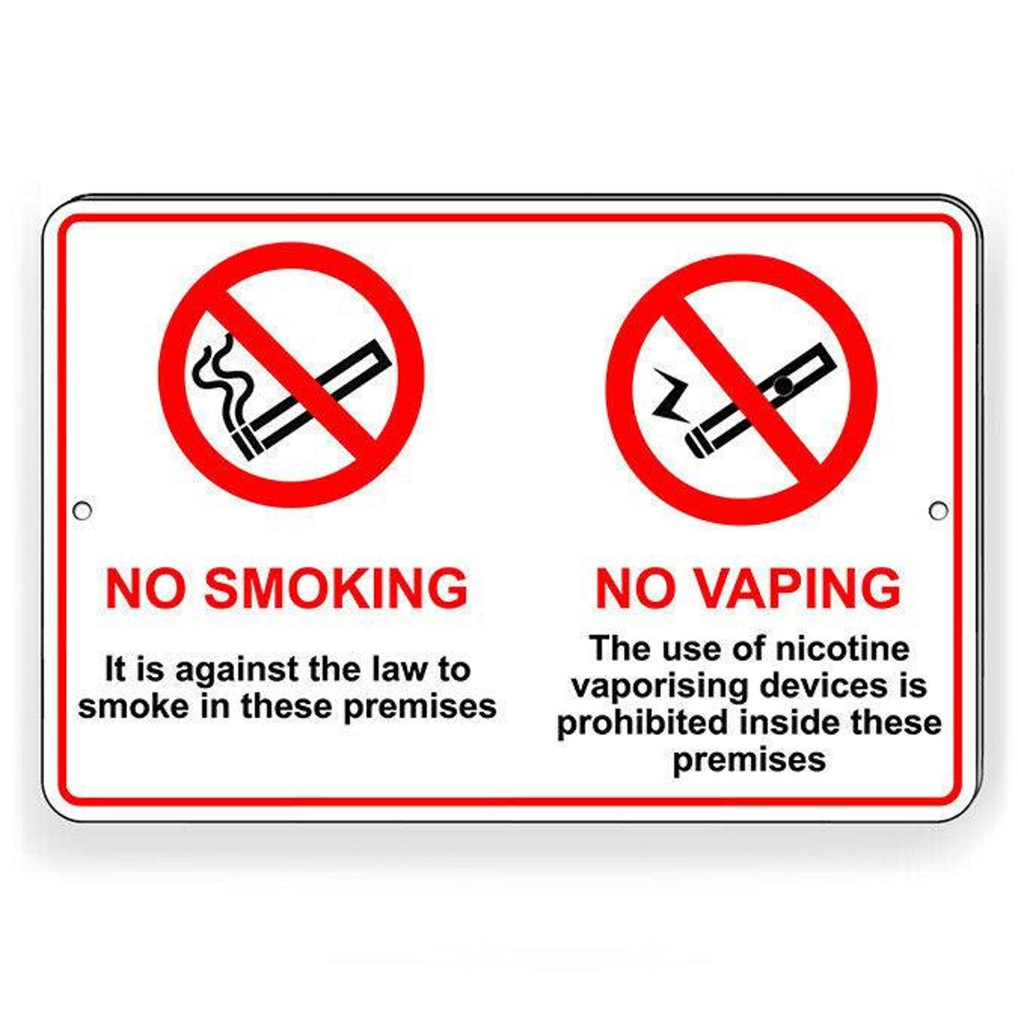 No Smoking or Vaping Metal Sign in This Area WARNING - Etsy